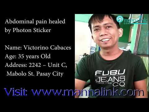 Abdominal pain healed by Photon Sticker - Manna Link Corp